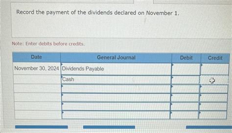Solved Record The Declaration Of A Cash Dividend On Its