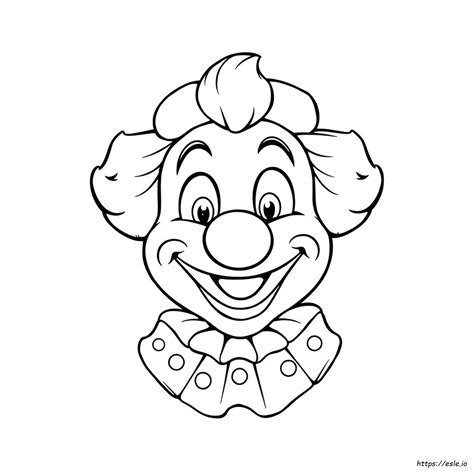 Clown Face Coloring Page