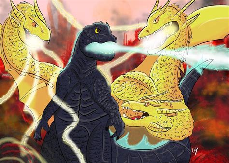 Godzilla Vs King Ghidorah By Kartoon12 On Deviantart