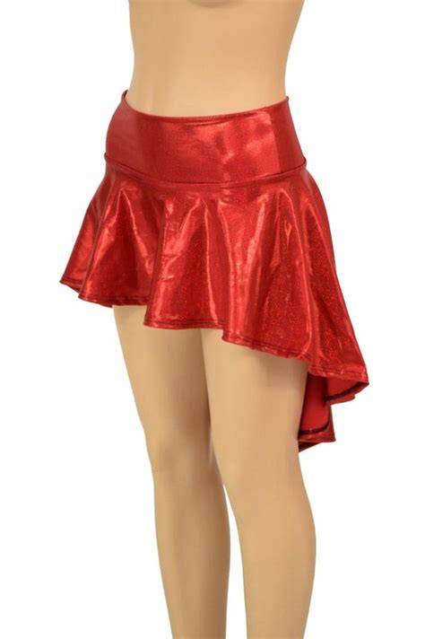 Red Sparkly Jewel Hi Lo Mini Skirt Rave Festival Skirt 155726 Etsy
