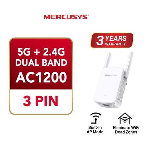 Mercusys Me30 Dual Band Wi Fi Range Extender Repeater Ac1200 Lan Access Point Shopee Malaysia