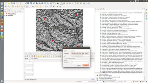 ecodiv sample raster values at point location in qgis