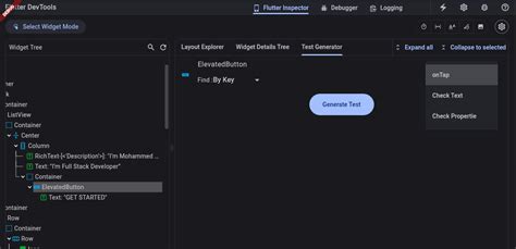 Feature Request Test Generator Inside Dev Tools · Issue 5839 · Flutterdevtools · Github