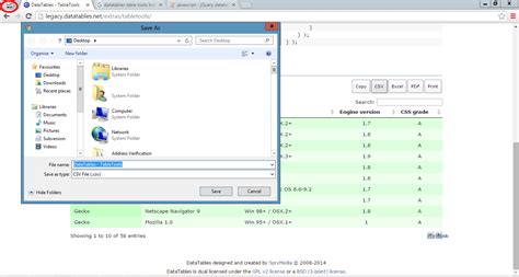 Jquery Why Datatable Tabletools Export To Pdf Or Excel Or Csv Is Not