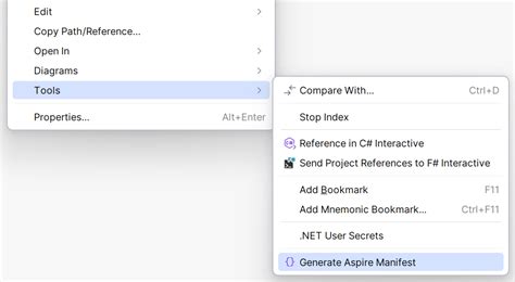 Generate NET Aspire Deployment Manifest JetBrains Rider Documentation