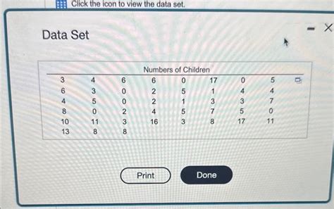 Solved The Accompanying Data Set Lists The Numbers Of Chegg