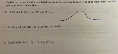 Solved Ii Sketch The Normal Distribution Label The Areas
