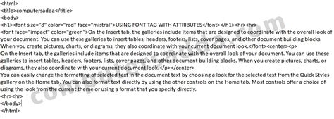 Html Telugu Tutorials Part 7 Text Formatsizelayout 15 Tags And Attributes Computers Adda