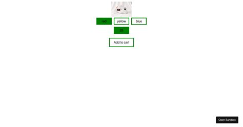 demo variants product selector codesandbox