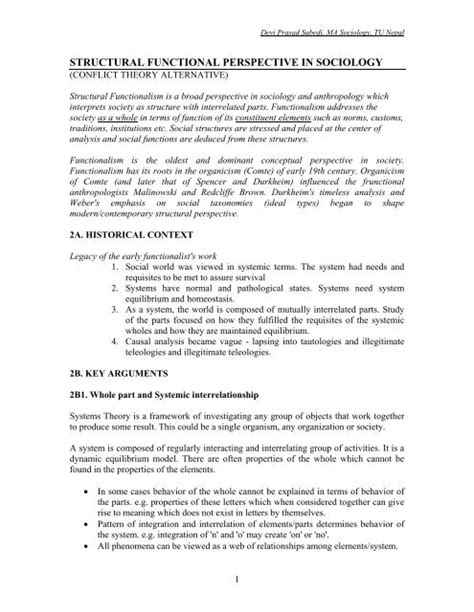 Structural Functional Perspective In Sociology