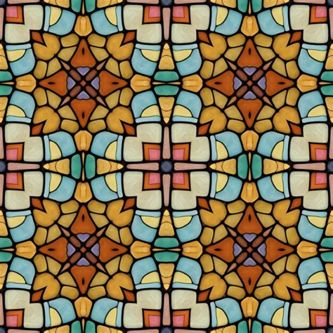 Premium Photo Seamless Tileable Abstract Pattern In Stainedglass Window Style