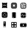 Cpu Icon On White 8 Core Processor Royalty Free Vector Image
