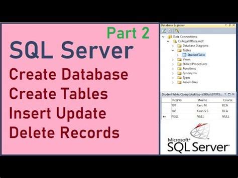 Creating A Database And Tables In Microsoft SQLServer Using Structure Query Language SQL