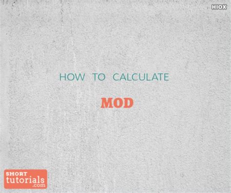 How To Calculate Mod