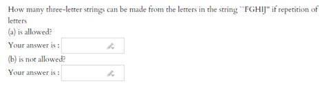 Solved How Many Three Letter Strings Can Be Made From The