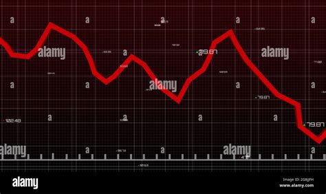 Image Of Red Graph Line On Red Grid Stock Photo Alamy