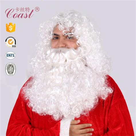 Christmas Dress Up Fans White Wigs Cosplay White Beard Santa Claus Wig With Mustache For Men