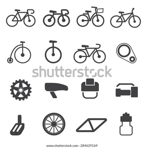 Bicycle Icons Setvector Stock Vector Royalty Free 284629169 Shutterstock
