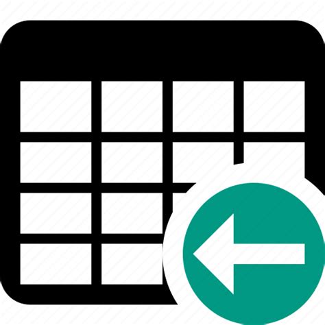 Cell Data Database Grid Previous Row Table Icon