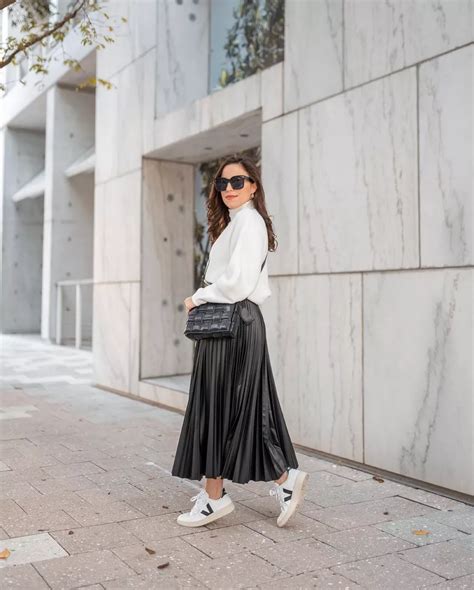 8 Trendy Skirt And Sneakers Outfits For A Casual Look Magic Of Clothes