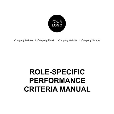 Role Specific Performance Criteria Manual HR Template Edit Online Download Example