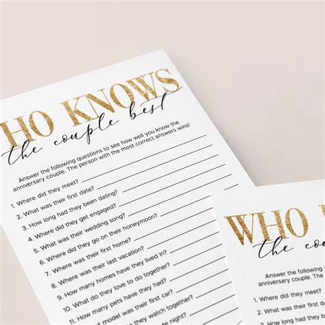 Anniversary Party Games Bundle Printable 25th 30 40 50th Wedding