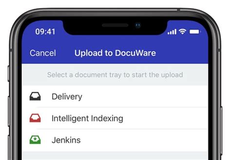 Docuwares Mobile App Storing Documents