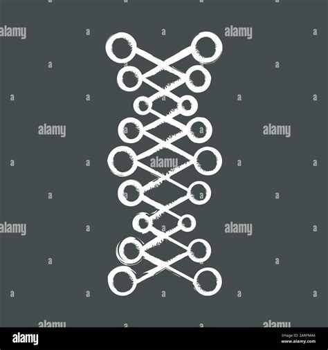 Dna Double Helix Chalk Icon Connected Dots Lines Deoxyribonucleic