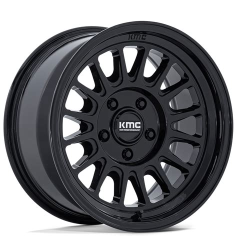 18 Kmc Wheels Km733 Impact Fft Gloss Black Off Road Flow Formed Rims