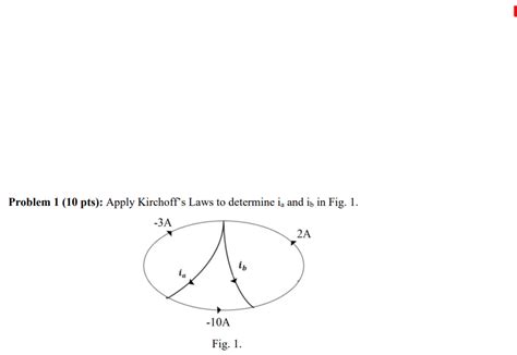 Solved Problem 1 10pts Apply Kirchoff S Laws To Determine Chegg