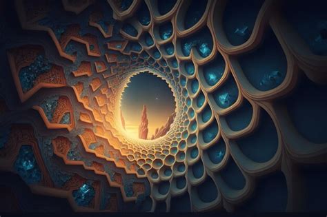 Premium Ai Image Fractal Volumetric Abstraction Background Neural