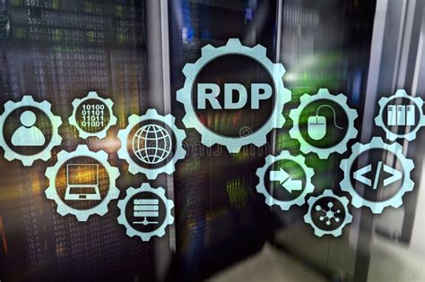 RDP Remote Desktop Protocol Terminal Services Server Background Stock Illustration