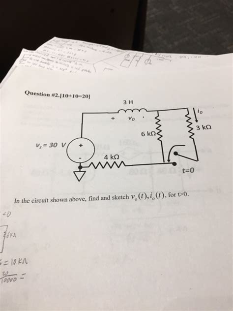 Solved In The Circuit Shown Above Find And Sketch V T Chegg