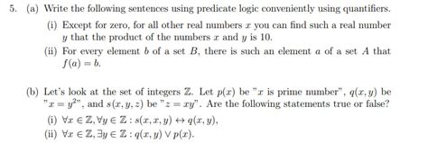 Solved A Write The Following Sentences Using Predicate Chegg
