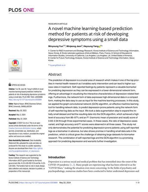 Pdf A Novel Machine Learning Based Prediction Method For Patients At