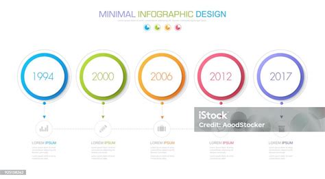 Infographic 요소 전체에서 비즈니스 아이콘 색상 배경 원 프로세스 또는 단계 및 옵션 워크플로 다이어그램 디자인 요소 Eps10 그림을 벡터 0명에 대한 스톡 벡터