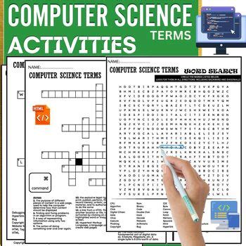 COMPUTER SCIENCE TERMS ACTIVITIES PUZZLE Word Scramble Crossword Wordsearch
