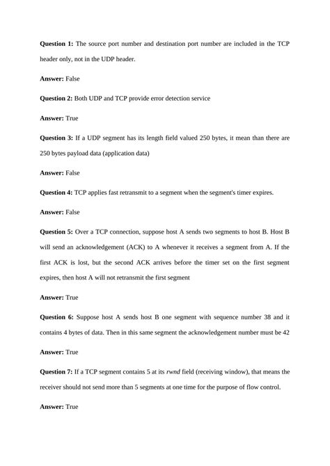 The Source Port Number And Destination Port Number