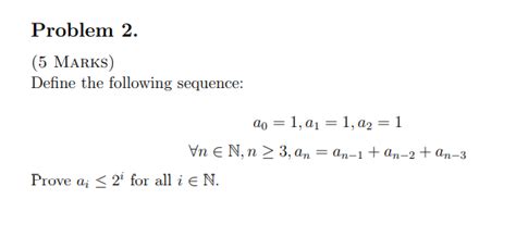 solved problem 2 5 marks define the following sequence