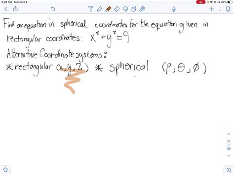 solved find an equation in spherical coordinates for the equation given