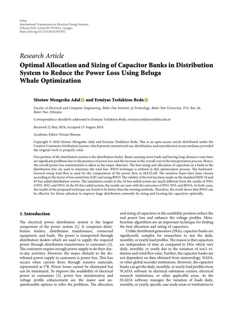 Pdf Optimal Allocation And Sizing Of Capacitor Banks In Distribution System To Reduce The