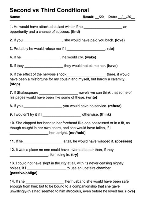 101 second vs third conditional pdf worksheets with answers grammarism