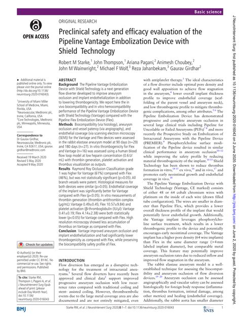 Pdf Preclinical Safety And Efficacy Evaluation Of The Pipeline