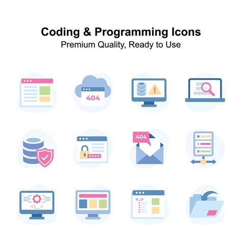 Get These Amazing And Unique Coding And Programming Related Icons Set Vector Art At