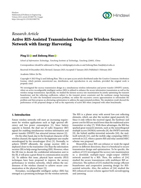 Pdf Active Ris Assisted Transmission Design For Wireless Secrecy Network With Energy Harvesting
