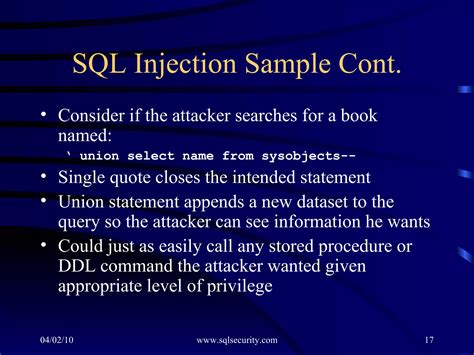 Sql Server Security Attack Ppt Databases Computer Software And Applications