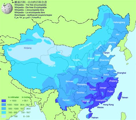 Map Average Annual Precipitation In China Infographic Tv Number