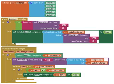 How Do You Turn On One Switch And Turn All Other Switches Off MIT App Inventor Help MIT