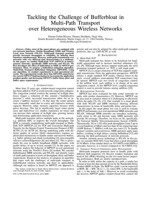 Tackling The Challenge Of Bufferbloat In Multi Path Transport Over Heterogeneous Wireless