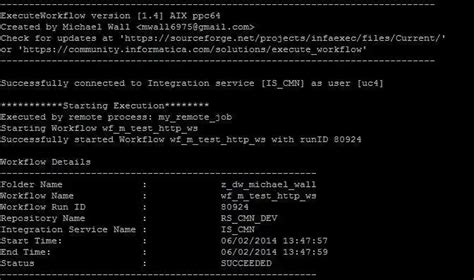 Informatica Executeworkflow